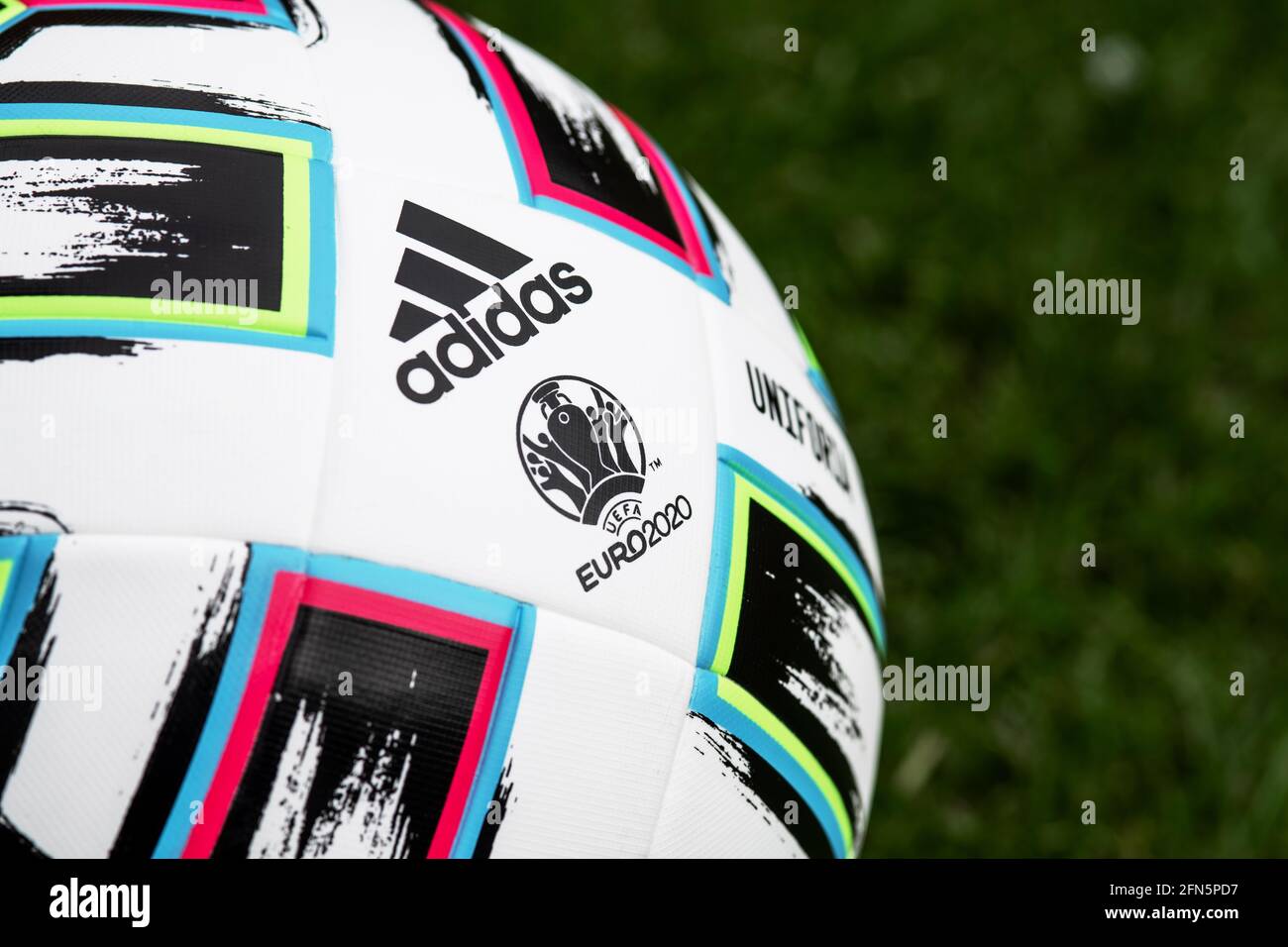 Close up of Adidas Uniforia, official match ball of UEFA European ...