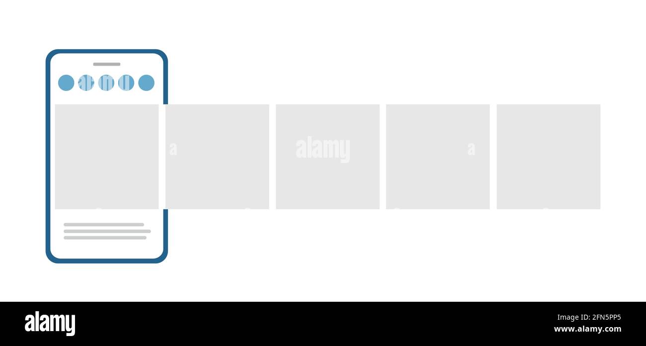 Social media mobile app page. Minimal design template. Vector Stock ...