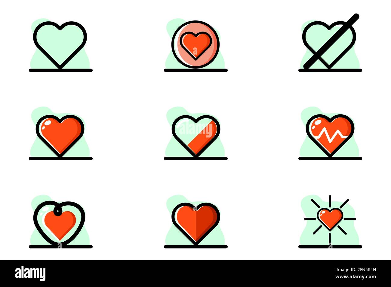 Heart Icon Set Illustration Design Conceptual Vector great for website ...