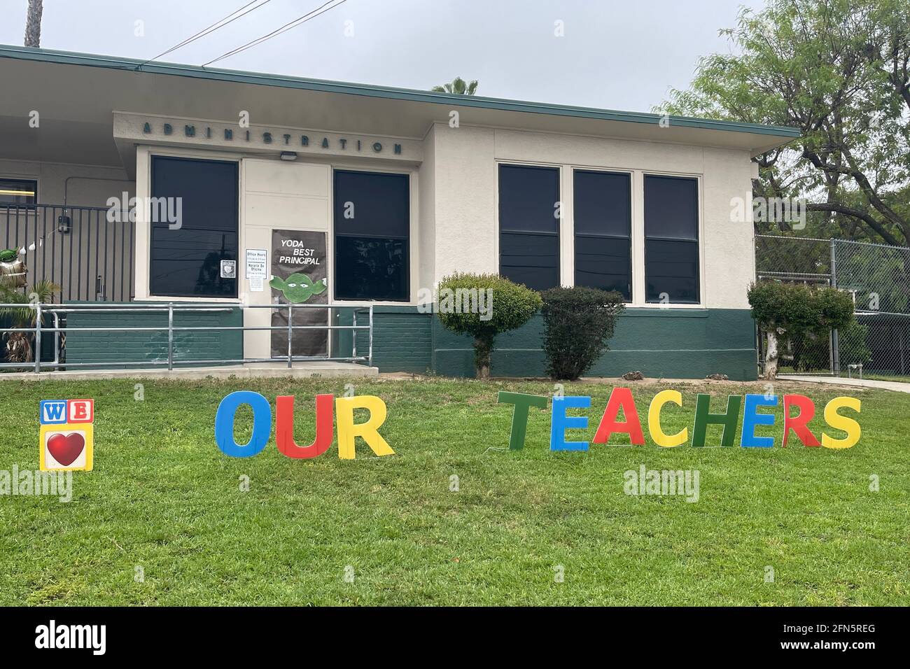 A Star Wars-themed teacher appreciation sign at Bella Vista Elementary ...