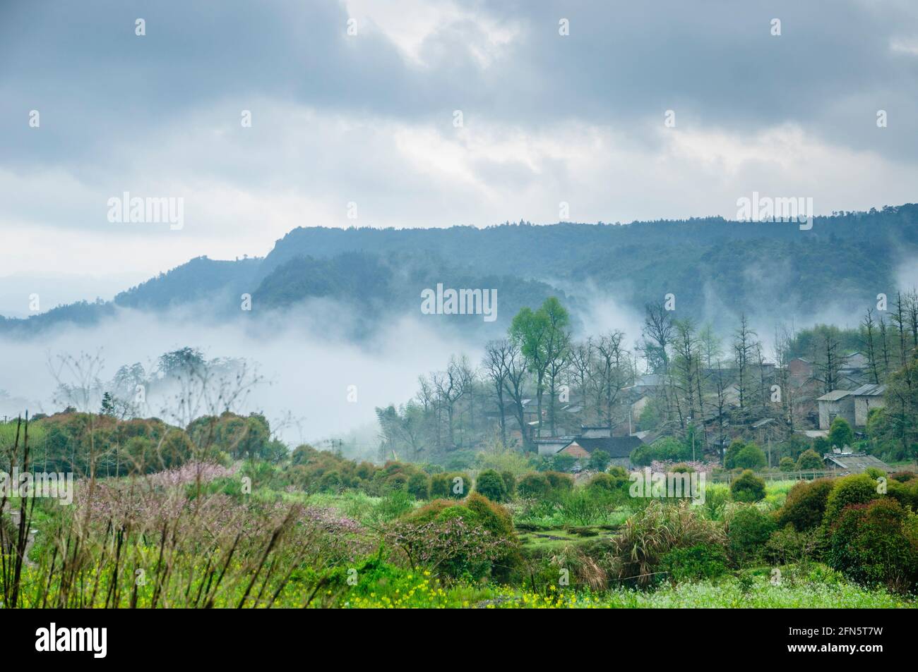 Mountain scenery in spring Stock Photo - Alamy