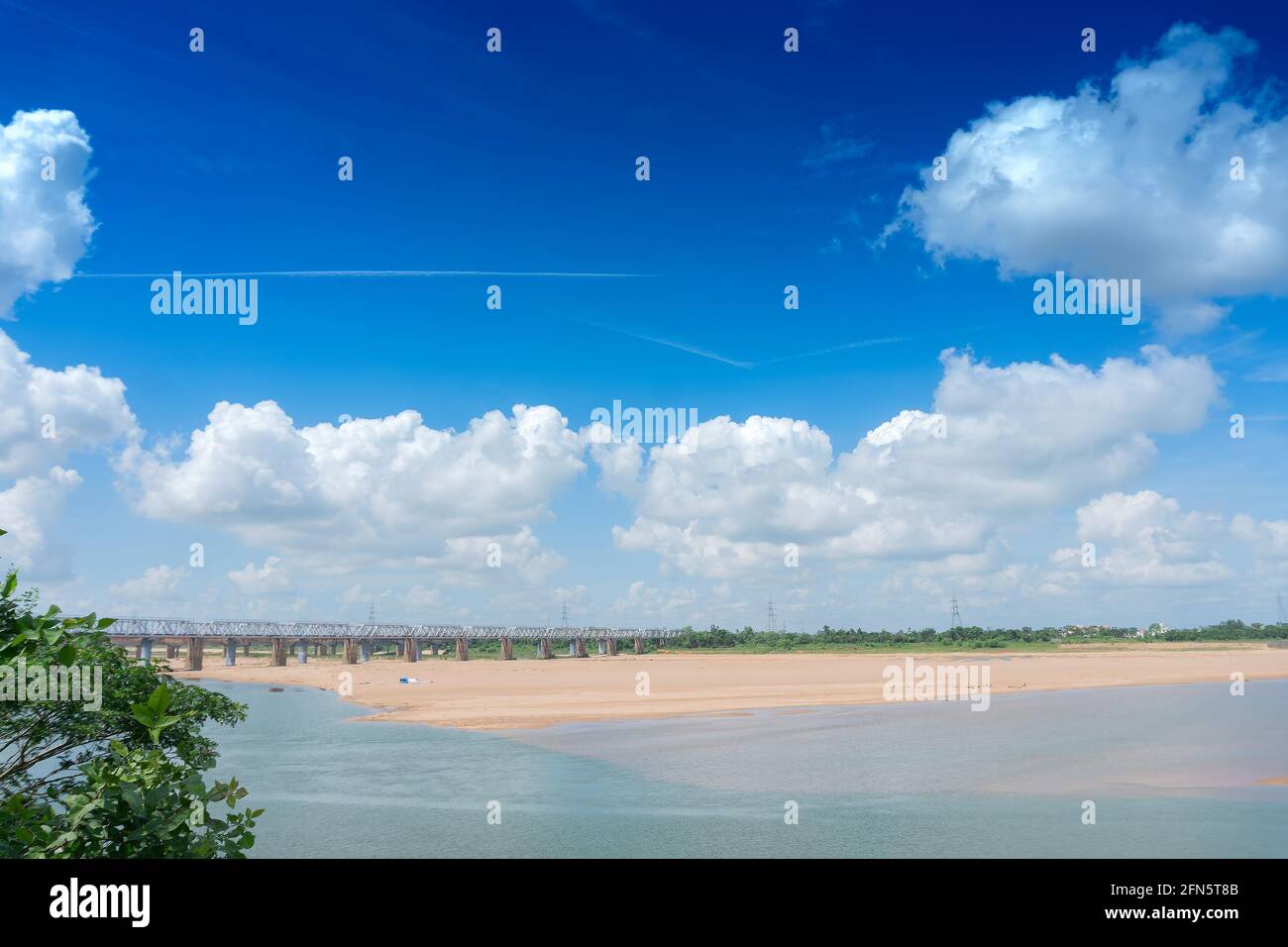 Beautiful landscape sccenic image of Mahanadi river of Odisha, with ...