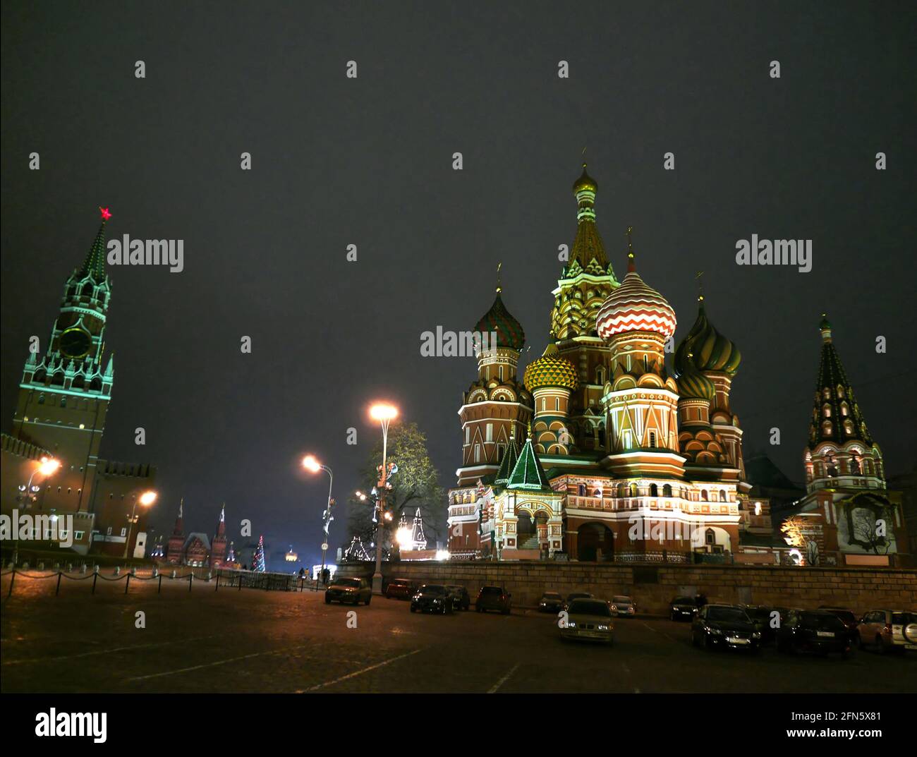 Moscow Russia Red Square at night Stock Photo - Alamy