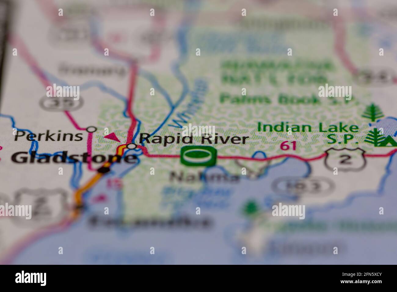 Rapid river michigan map hi-res stock photography and images - Alamy