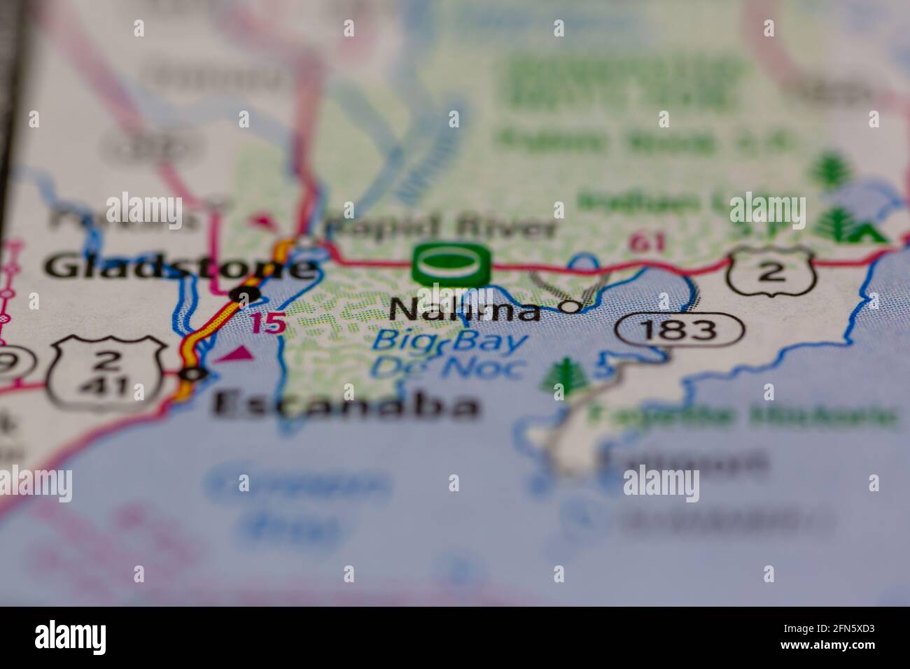 Nahma michigan map hi-res stock photography and images - Alamy