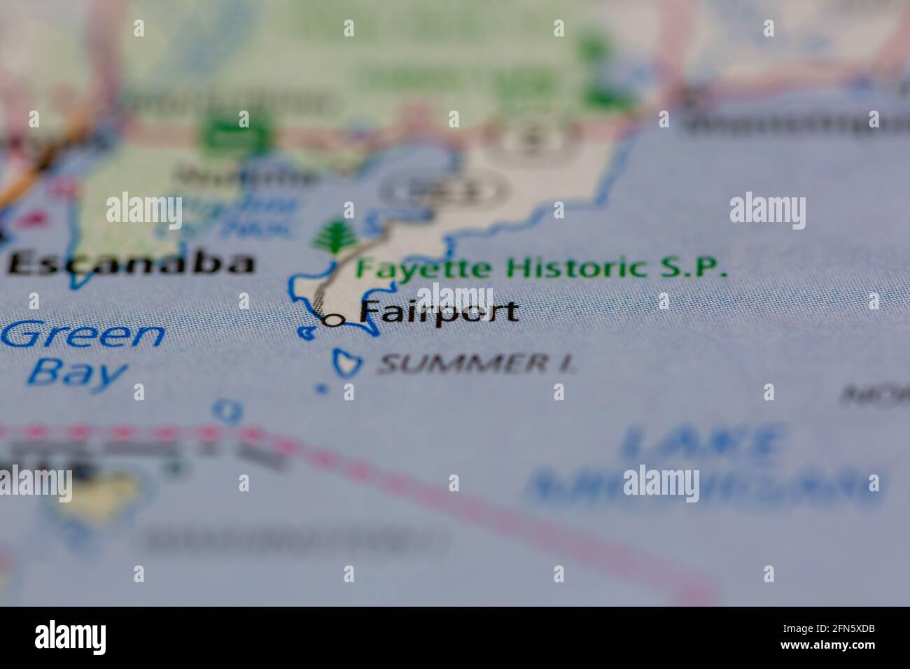 Fairport Michigan USA shown on a Geography map or road map Stock Photo ...