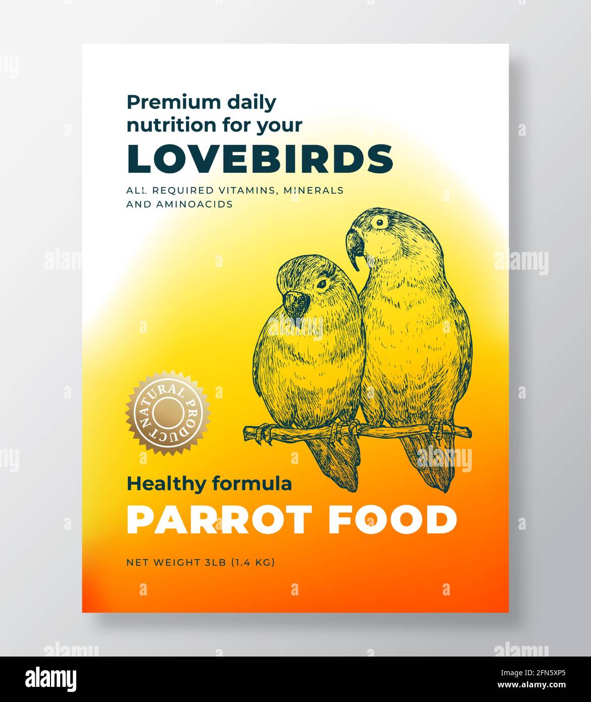 Pet Bird Food Product Label Template. Abstract Vector Packaging Design ...