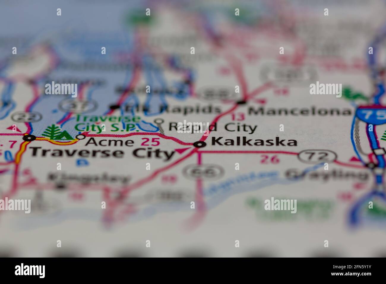 Kalkaska Michigan USA shown on a Geography map or road map Stock Photo ...