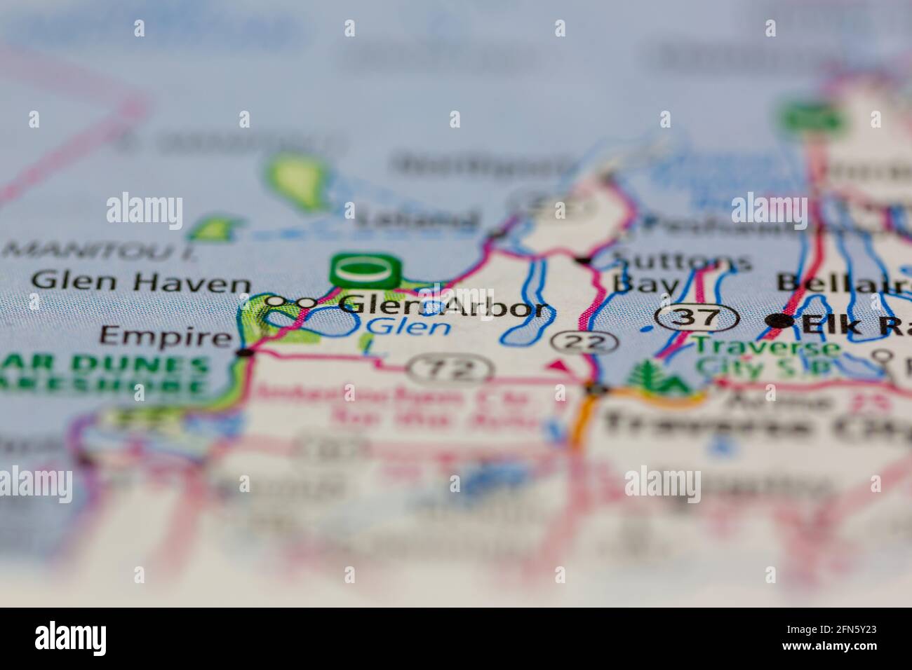 Glen Arbor Michigan USA shown on a Geography map or road map Stock ...