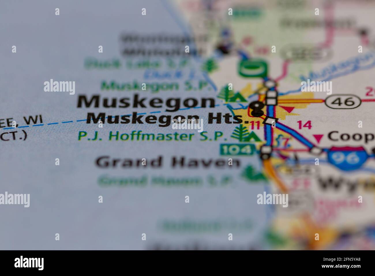 Muskegon heights on a map hi-res stock photography and images - Alamy