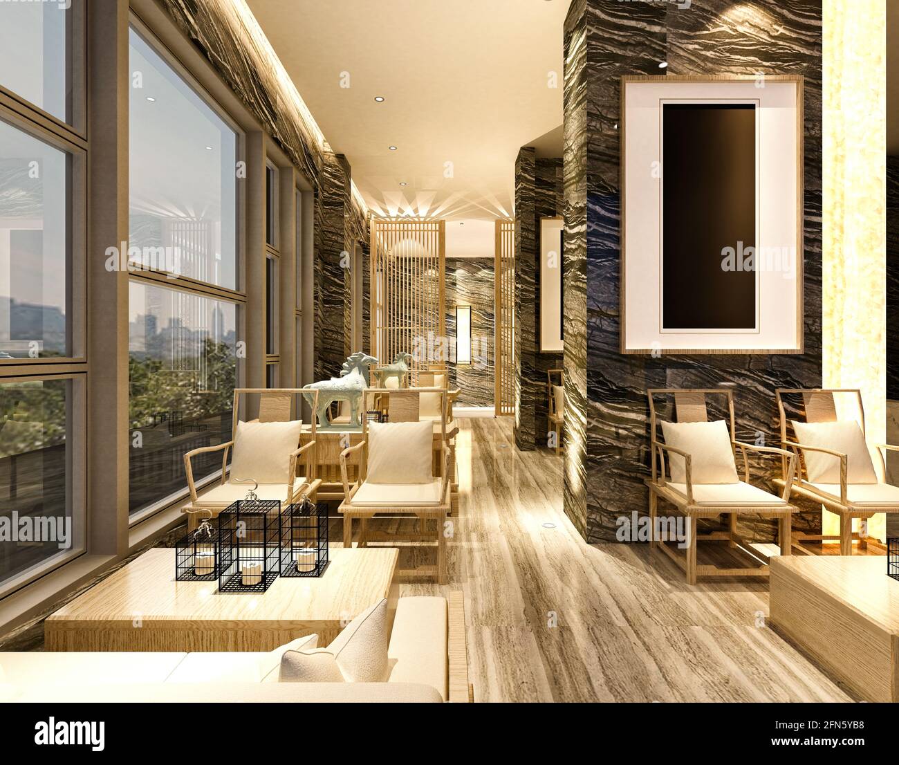 3d render of cafe restaurant Stock Photo - Alamy