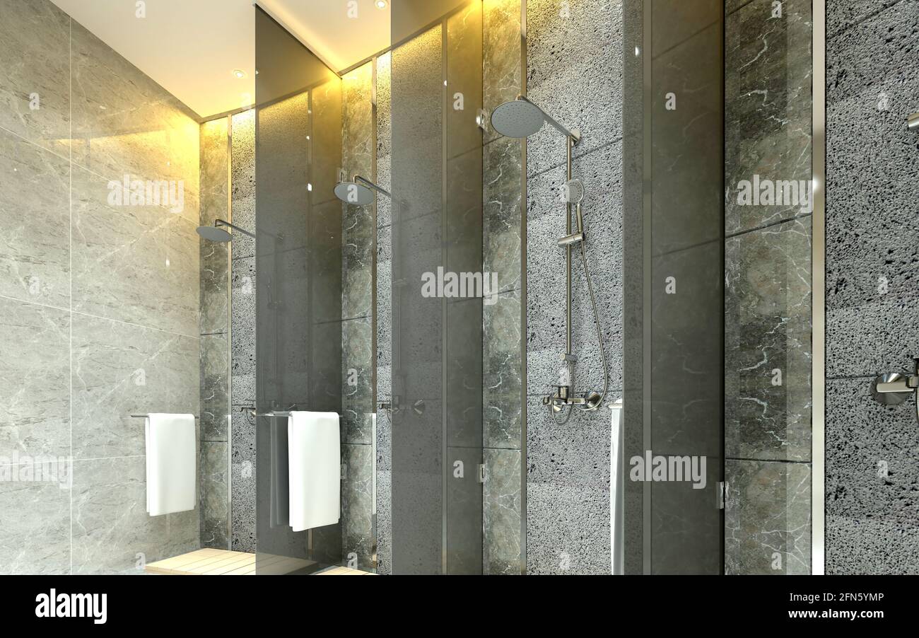 3d render of bathroom toilets Stock Photo - Alamy