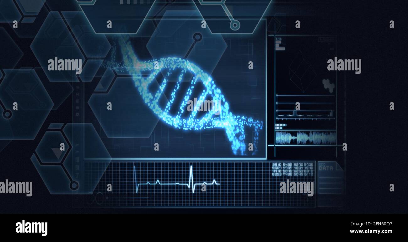 Composition of dna strand, chemical compounds and medical data ...