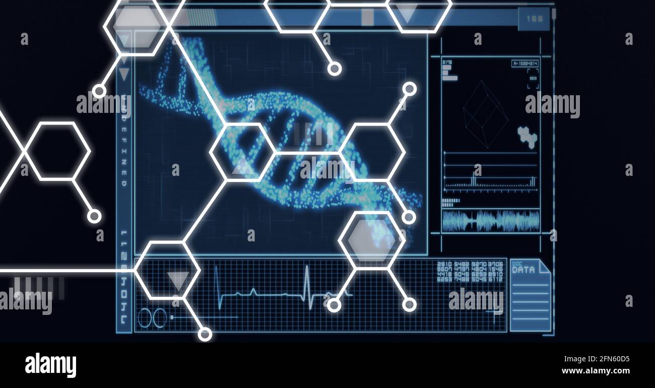 Composition of dna strand, chemical compounds and medical data ...