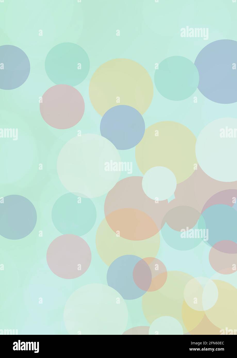 Composition of multi coloured spots on green background Stock Photo - Alamy