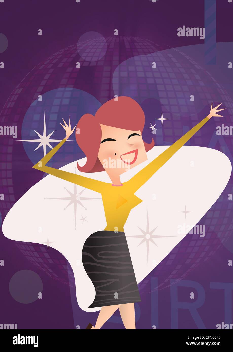 Retro illustration dancing hi-res stock photography and images - Alamy