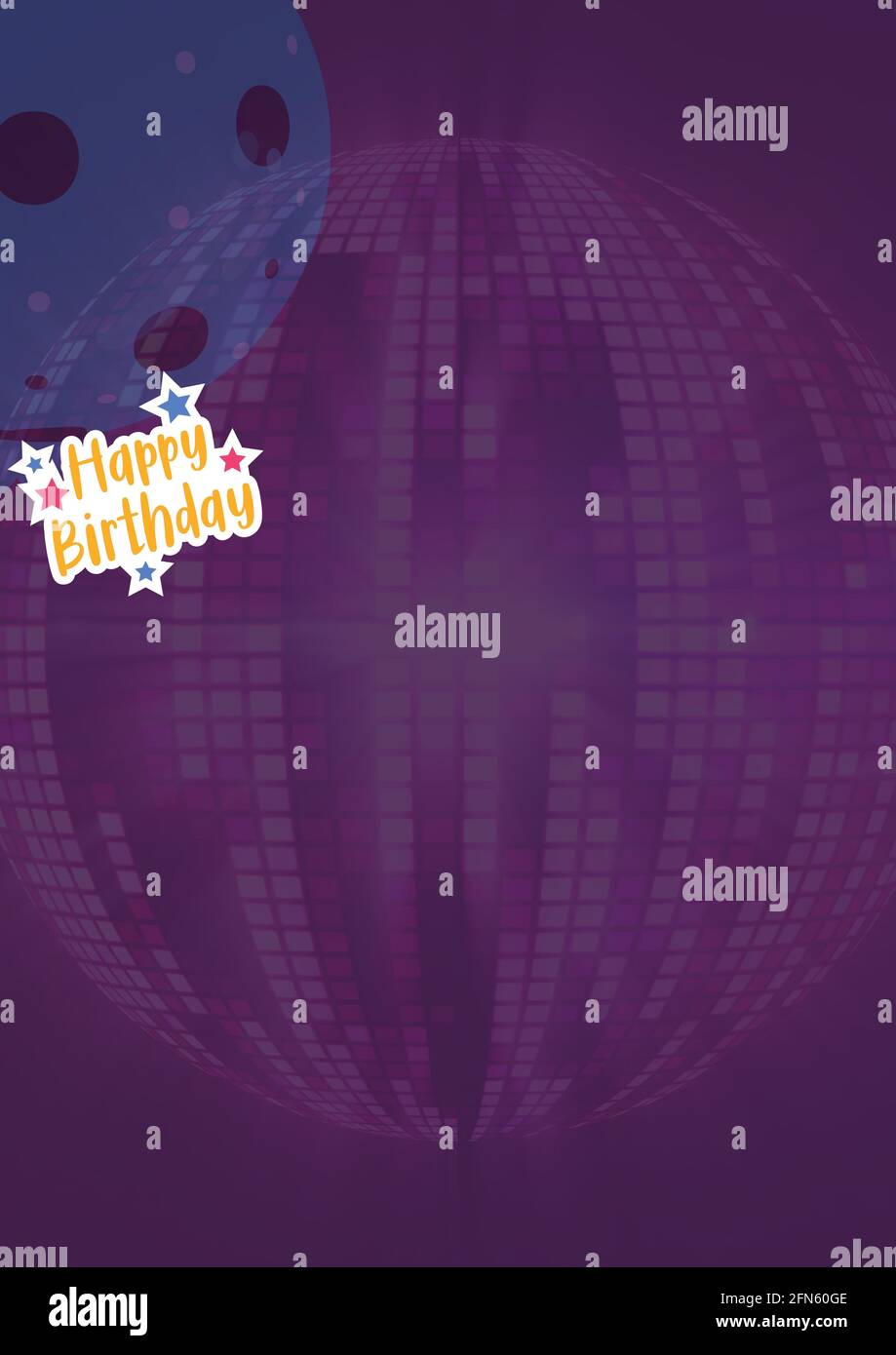 Disco ball happy birthday card hi-res stock photography and images - Alamy