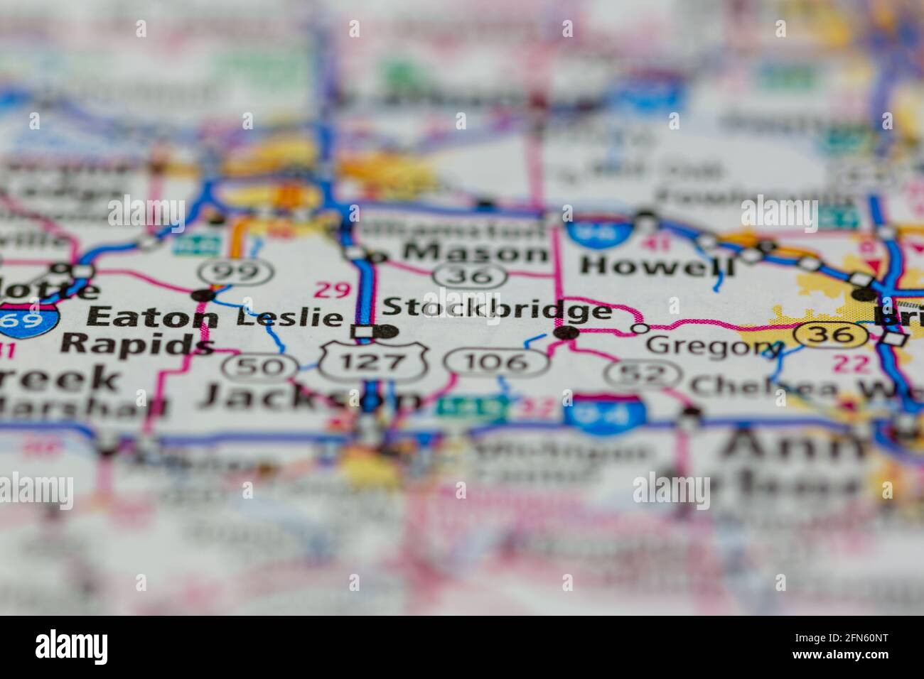 Stockbridge michigan map hi-res stock photography and images - Alamy