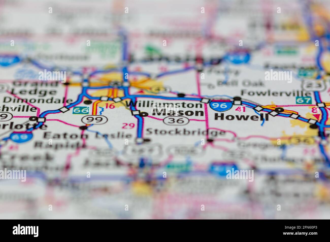 Mason michigan on a map hi-res stock photography and images - Alamy