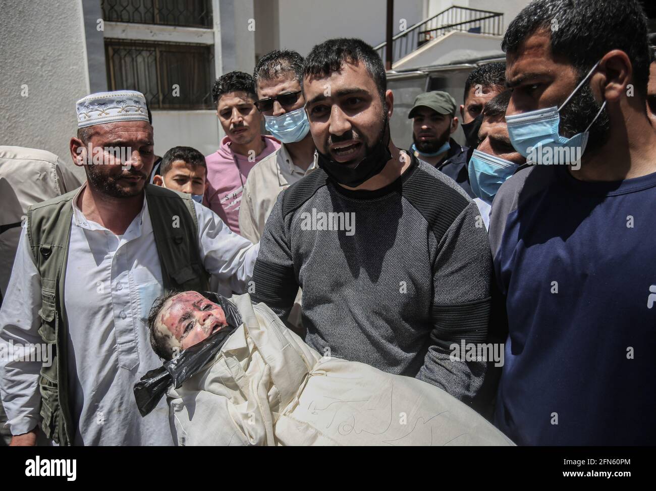 Gaza, Palestine. 14th May, 2021. (EDITORS' NOTE : Image depicts death ...