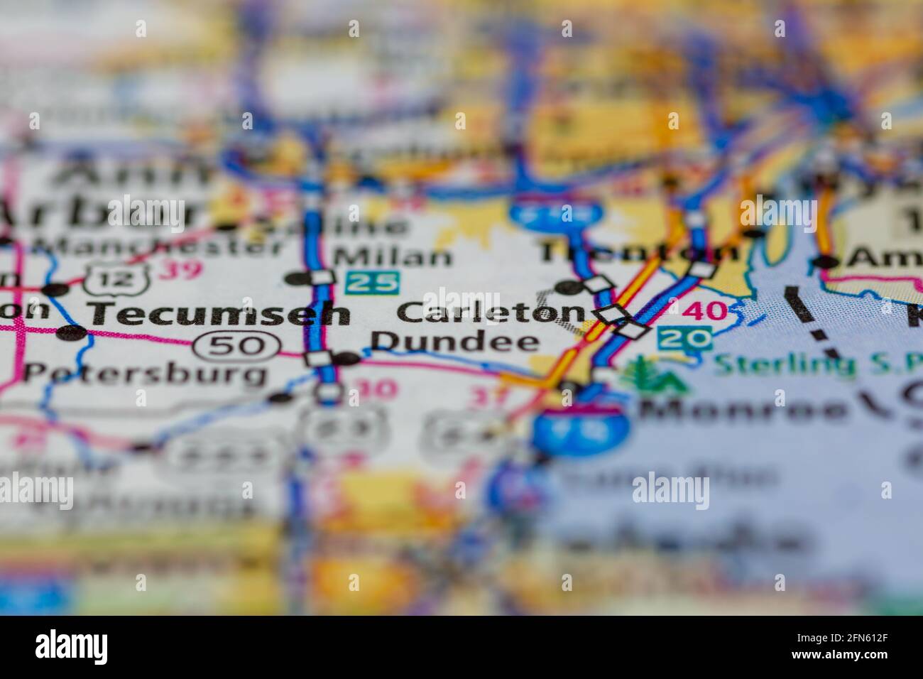 Map of carleton michigan hi-res stock photography and images - Alamy