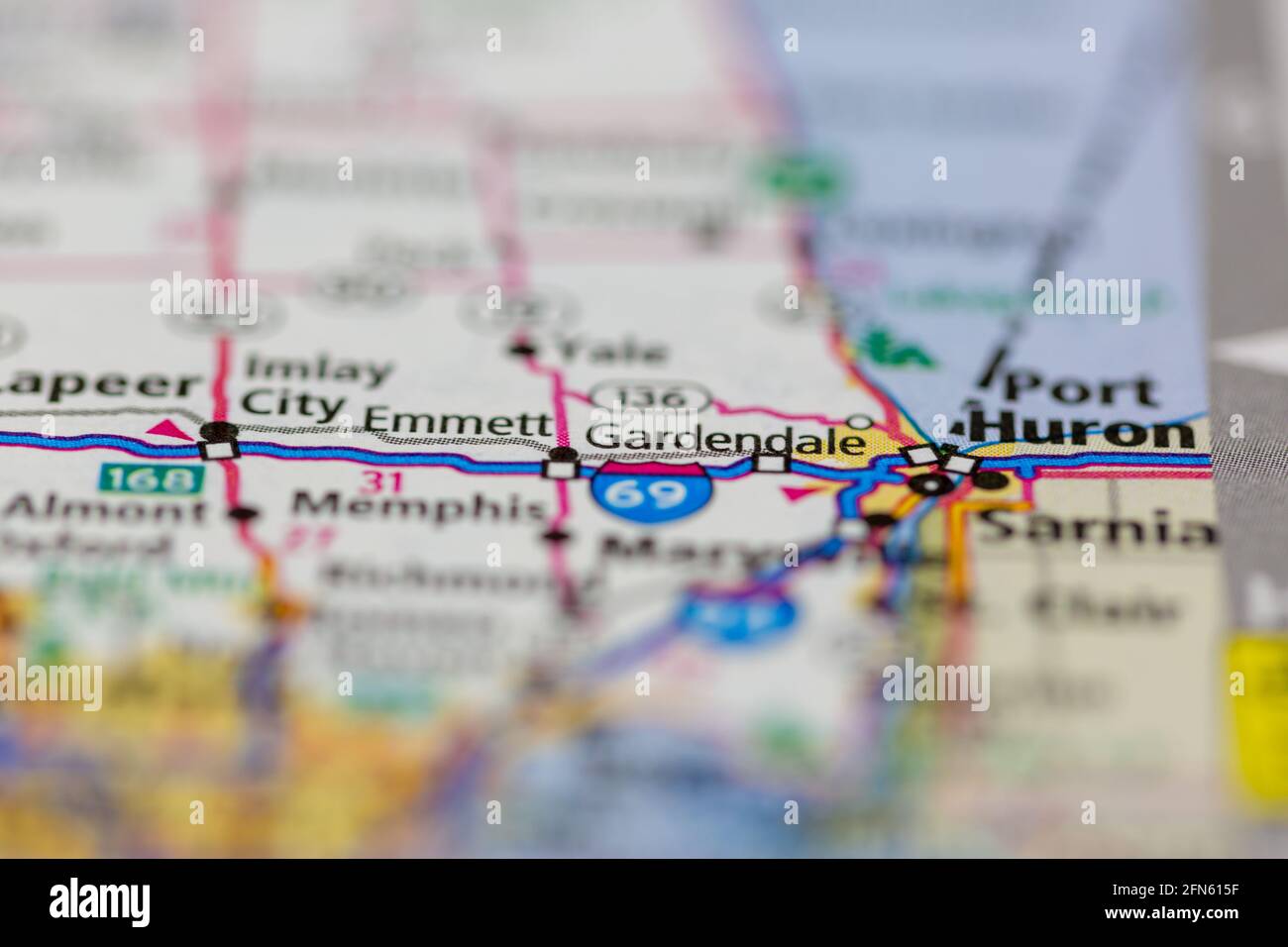 Map of gardendale michigan hi-res stock photography and images - Alamy