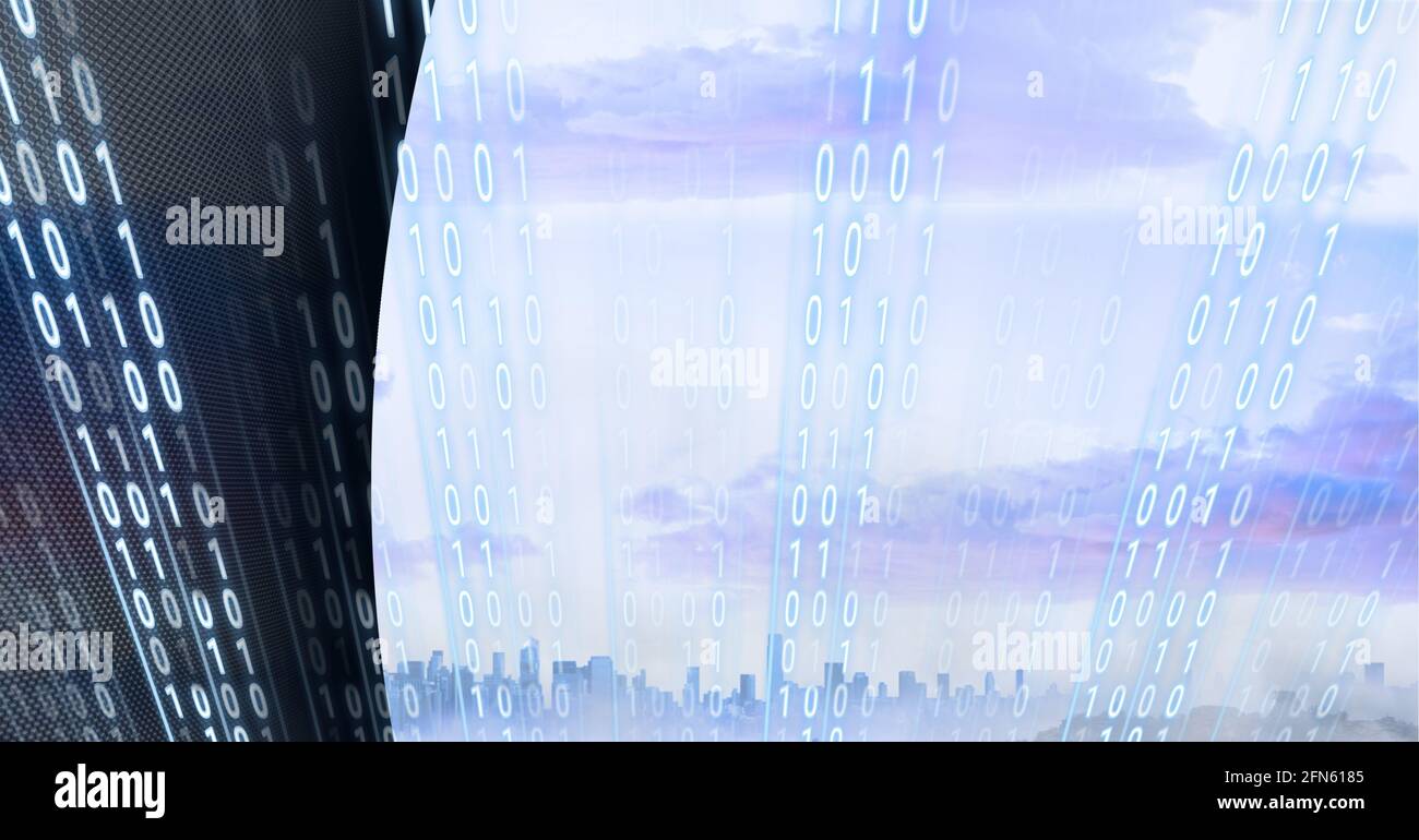 Animation binary coding digital city hi-res stock photography and ...