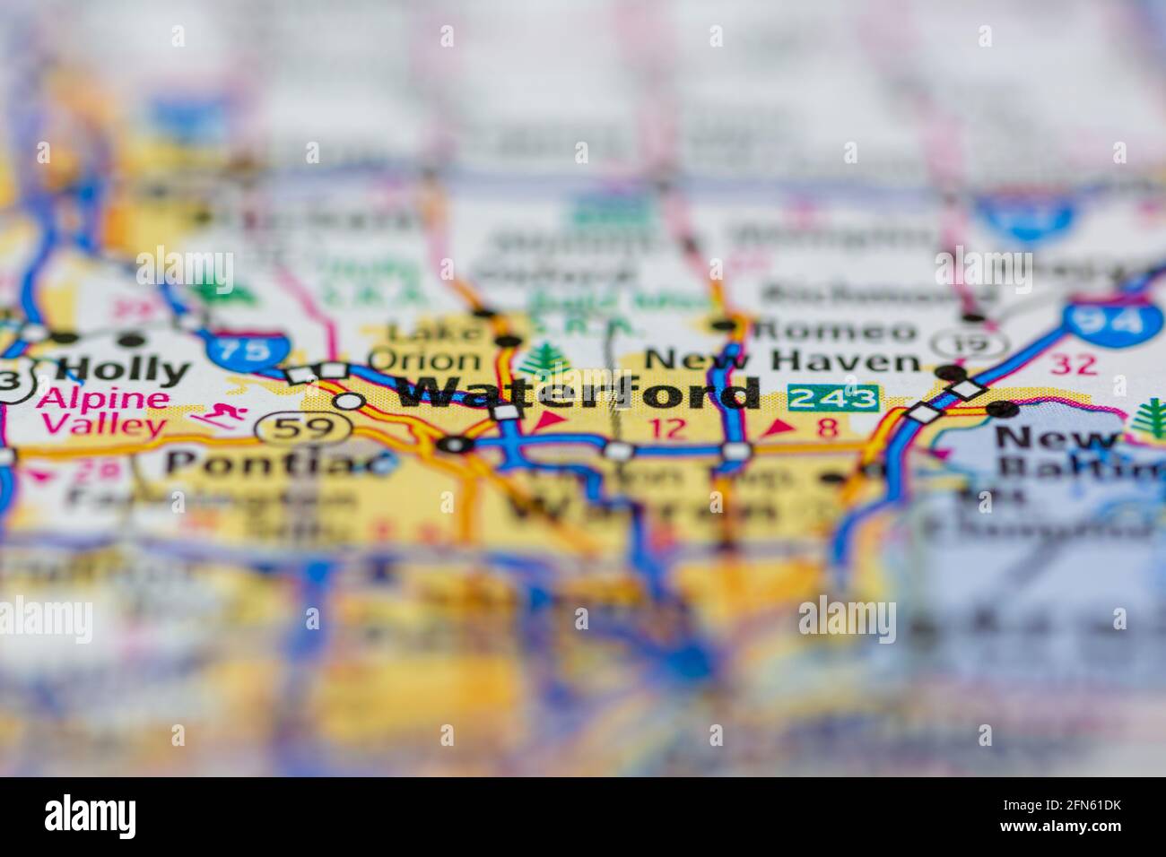 Waterford michigan map hi-res stock photography and images - Alamy