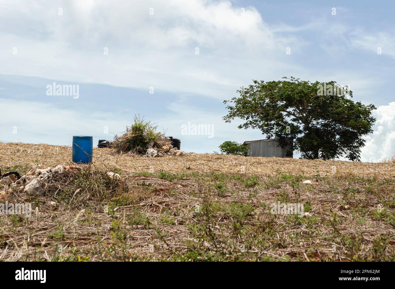 Rock Piles On Farmland Stock Photo - Alamy