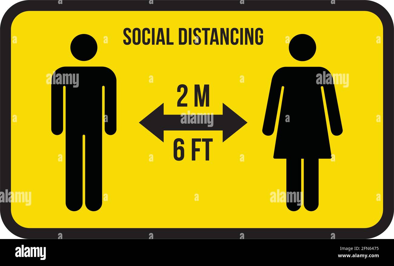 Social distancing icon symbol vector keep safe distance sign in a glyph ...