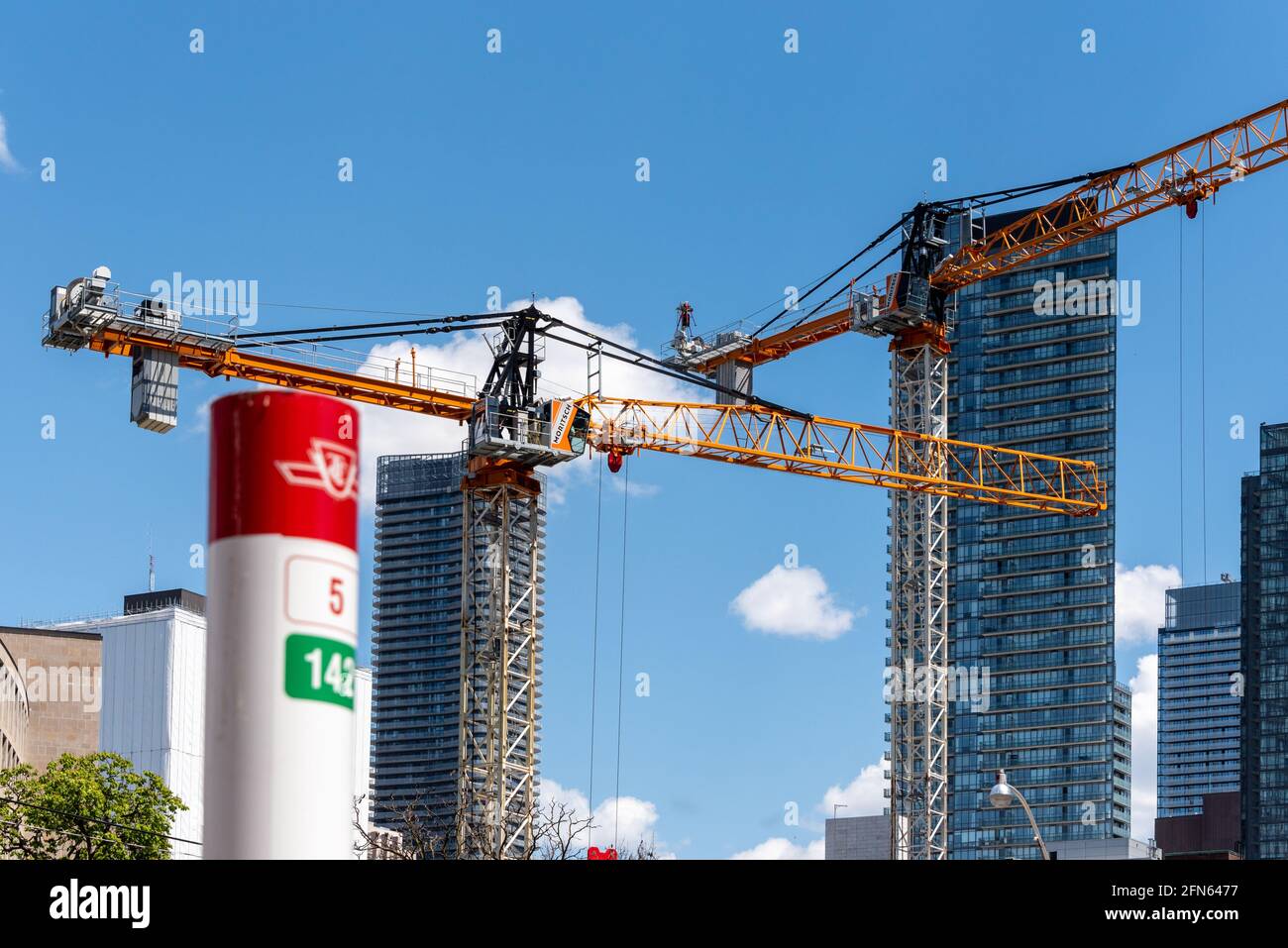 Construction site with cranes in the vicinity of University Avenue and ...