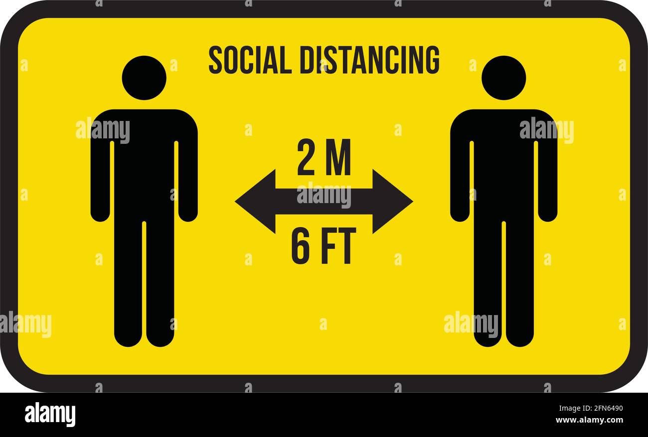Social distancing icon symbol vector keep safe distance sign in a glyph ...