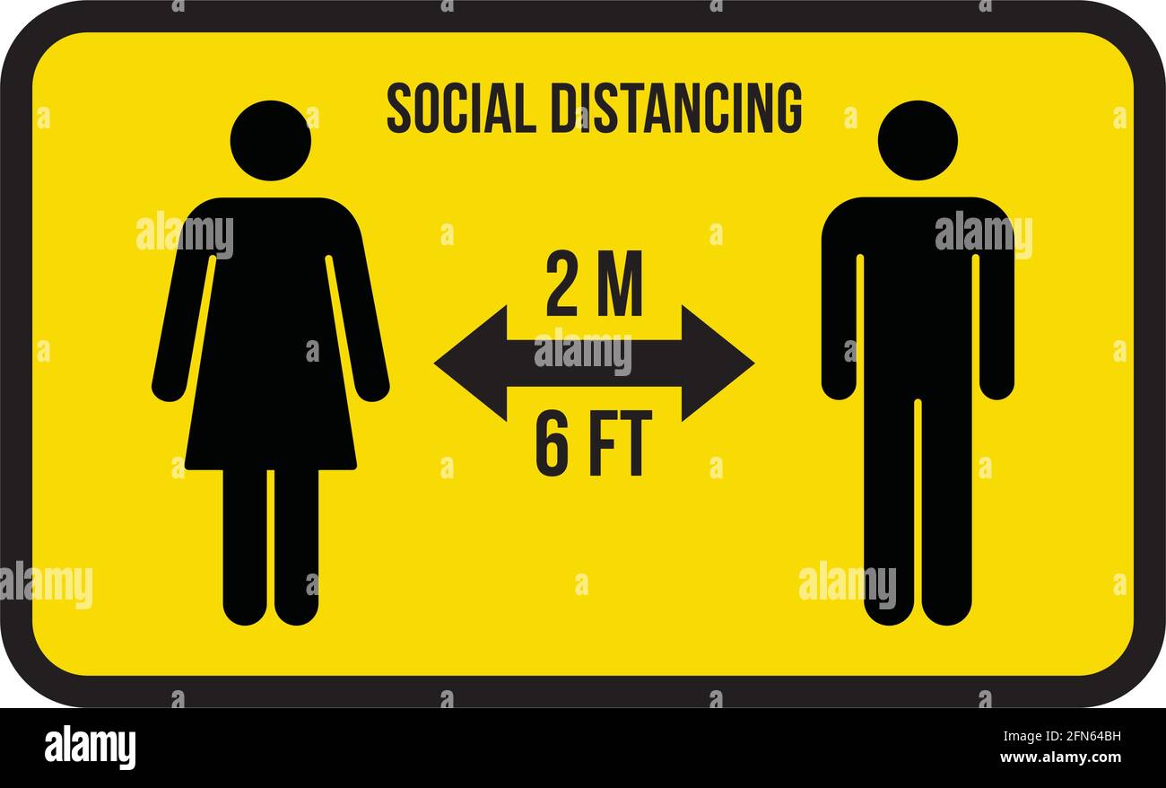 Social distancing icon symbol vector keep safe distance sign in a glyph ...