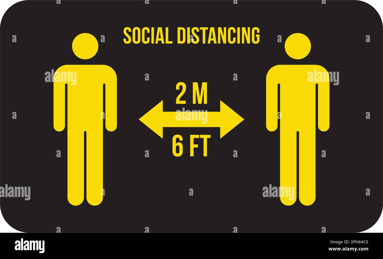 Social distancing icon symbol vector keep safe distance sign in a glyph ...