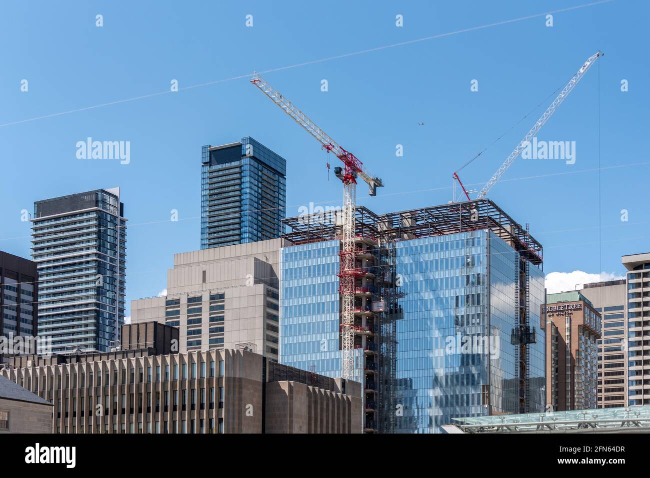 Construction site of a new skyscraper close to the New City Hall in the ...