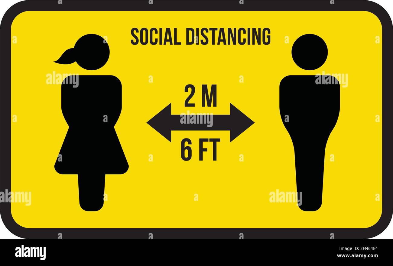 Social distancing icon symbol vector keep safe distance sign in a glyph ...