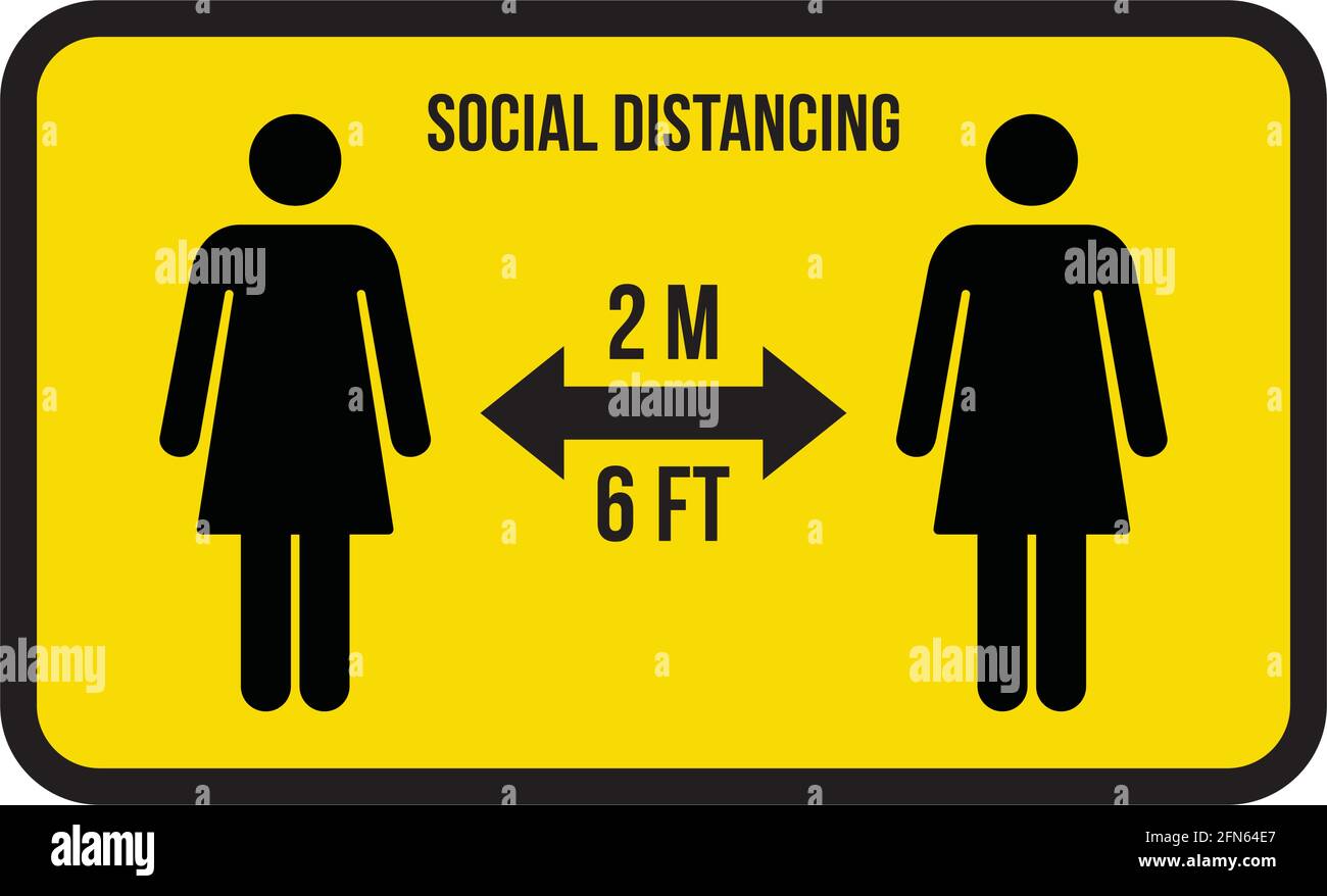 Social distancing icon symbol vector keep safe distance sign in a glyph ...