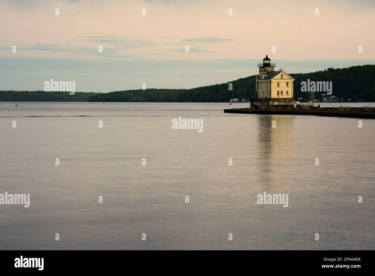 Kingston, NY - USA- May 12, 2021: a landscape view of the Rondout ...