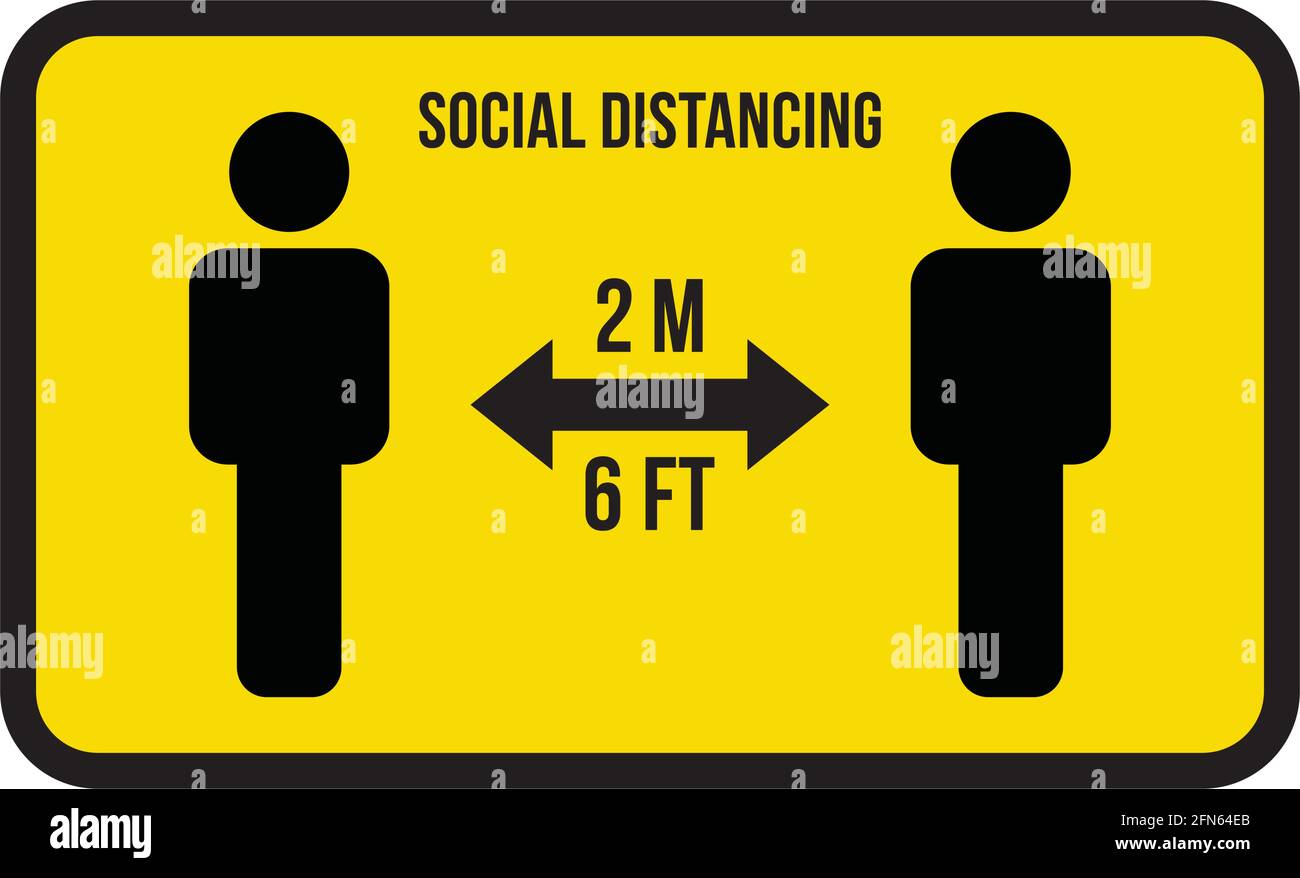 Social distancing icon symbol vector keep safe distance sign in a glyph ...