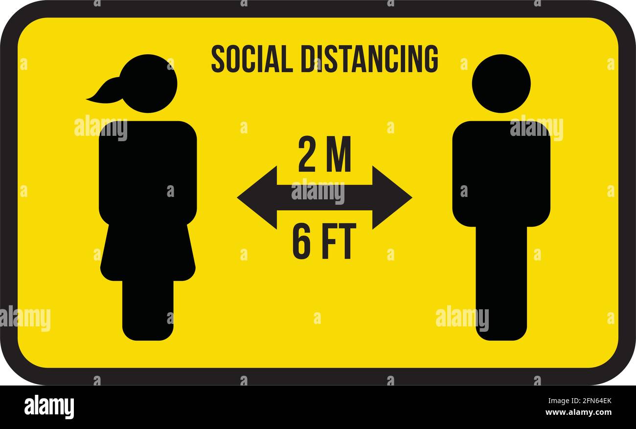 Social distancing icon symbol vector keep safe distance sign in a glyph ...