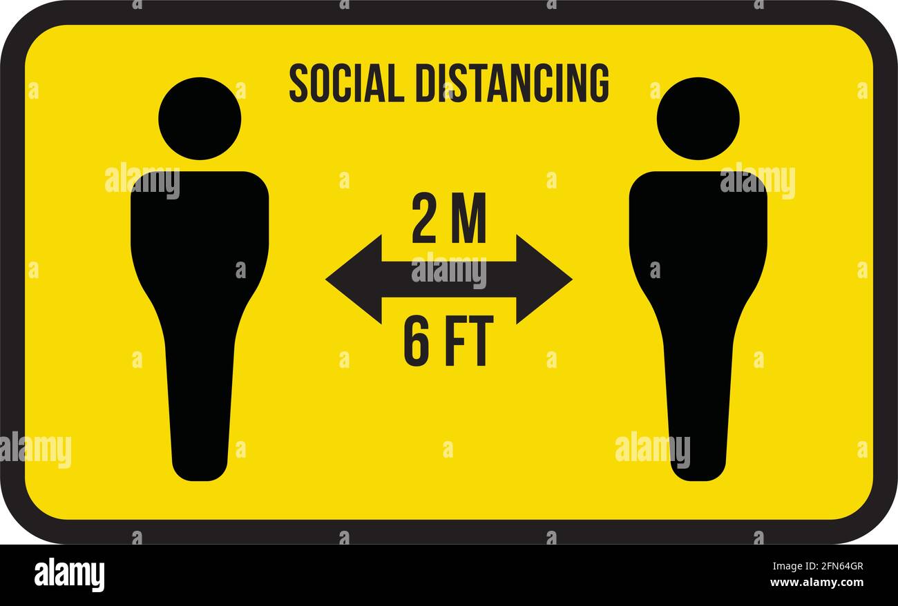 Social distancing icon symbol vector keep safe distance sign in a glyph ...