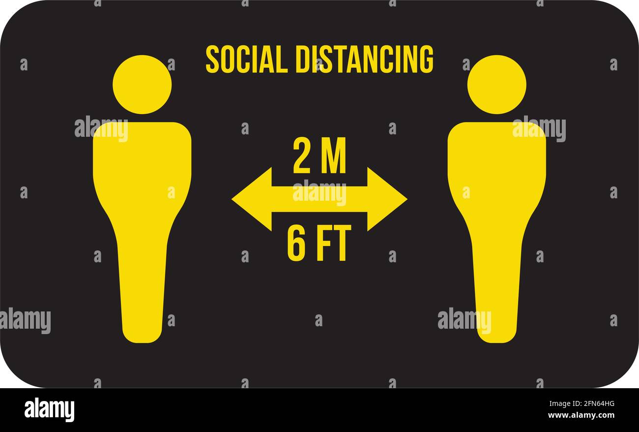 Social distancing icon symbol vector keep safe distance sign in a glyph ...