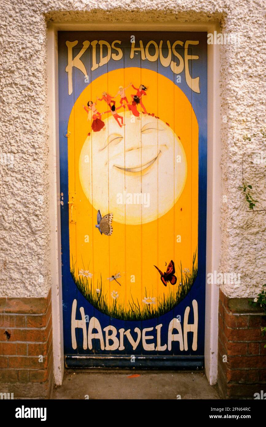 The door of the Kids House of the followers of the Bhagwan Shree ...