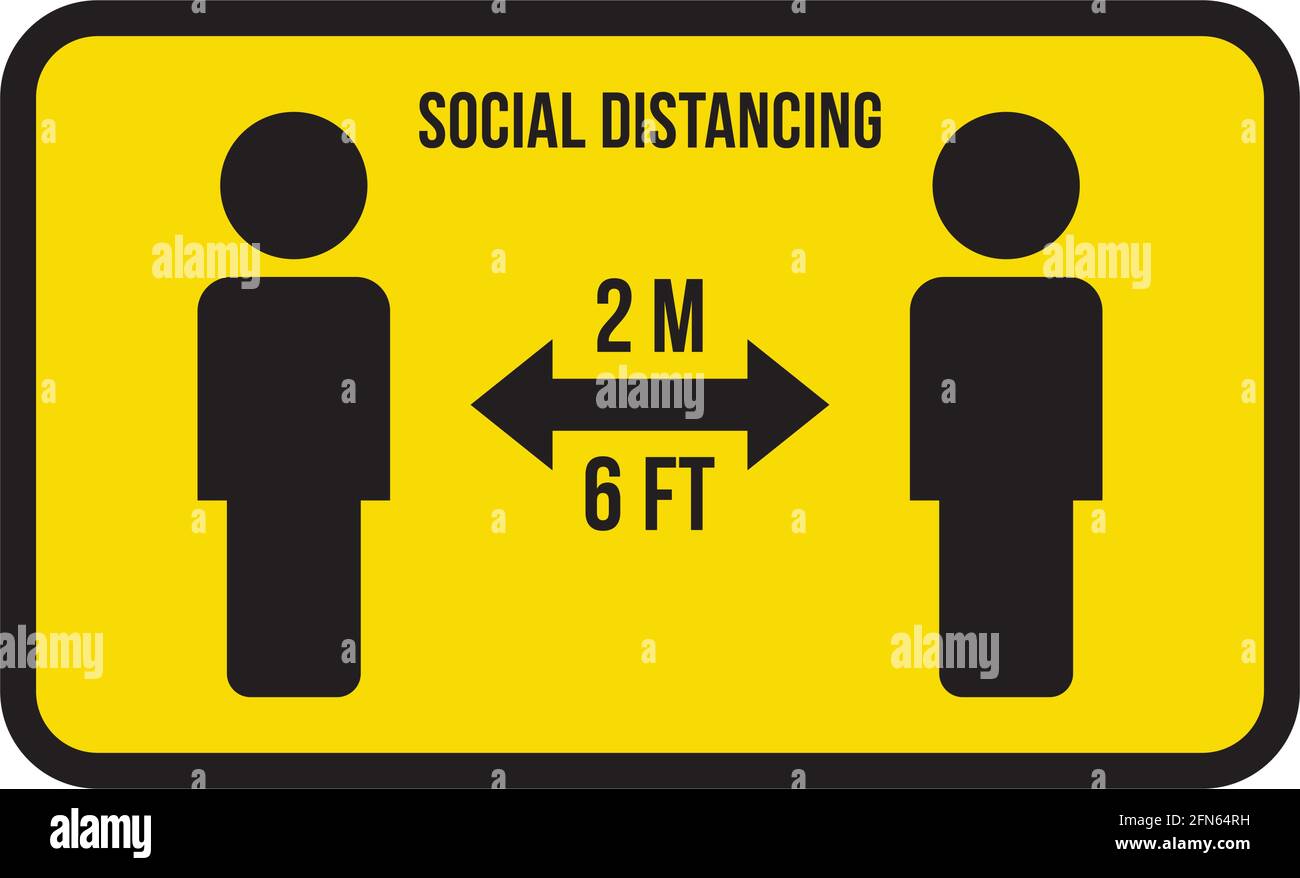 Social distancing icon symbol vector keep safe distance sign in a glyph ...