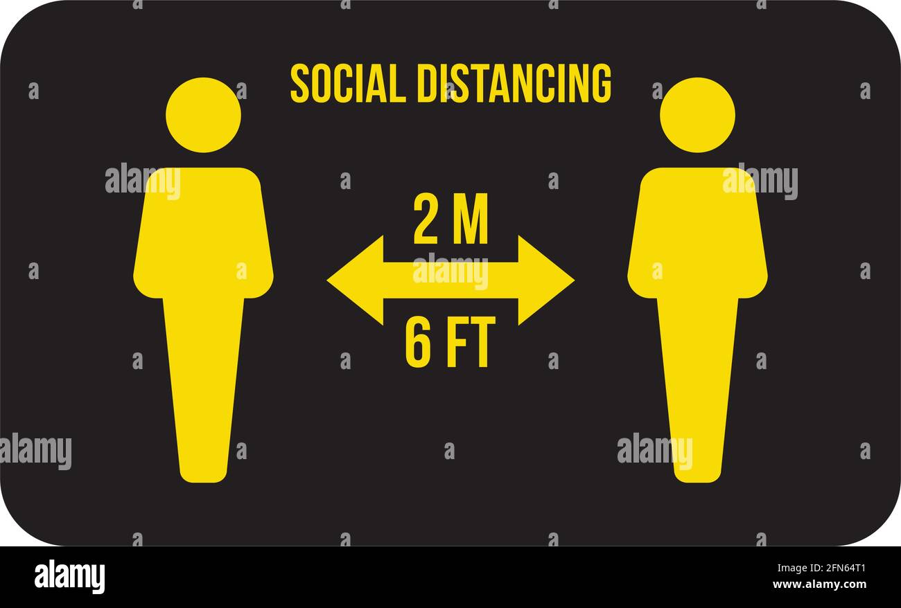 Social distancing icon symbol vector keep safe distance sign in a glyph ...