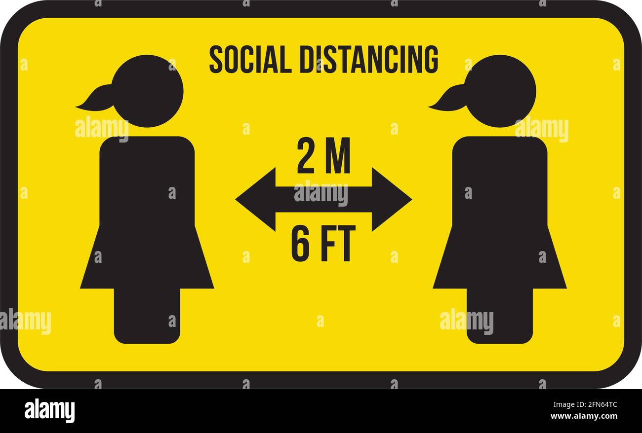 Social distancing icon symbol vector keep safe distance sign in a glyph ...