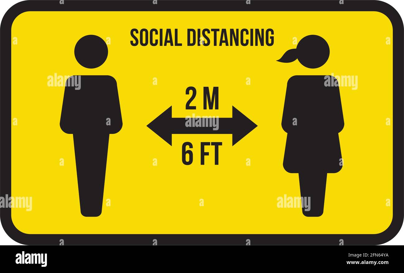 Social distancing icon symbol vector keep safe distance sign in a glyph ...