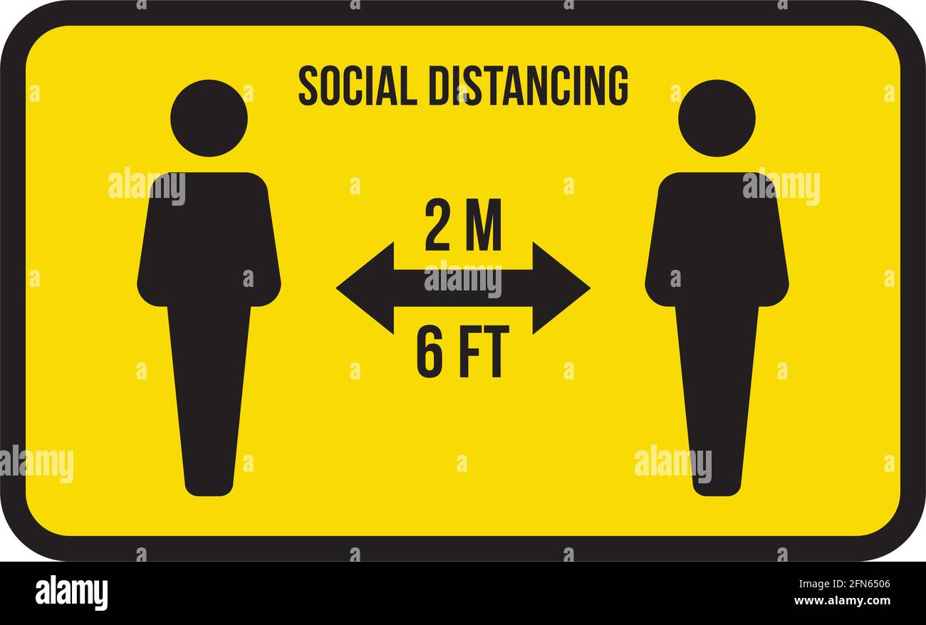 Social distancing icon symbol vector keep safe distance sign in a glyph ...