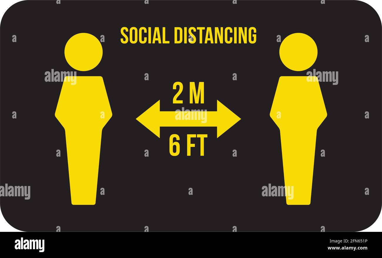 Social distancing icon symbol vector keep safe distance sign in a glyph ...