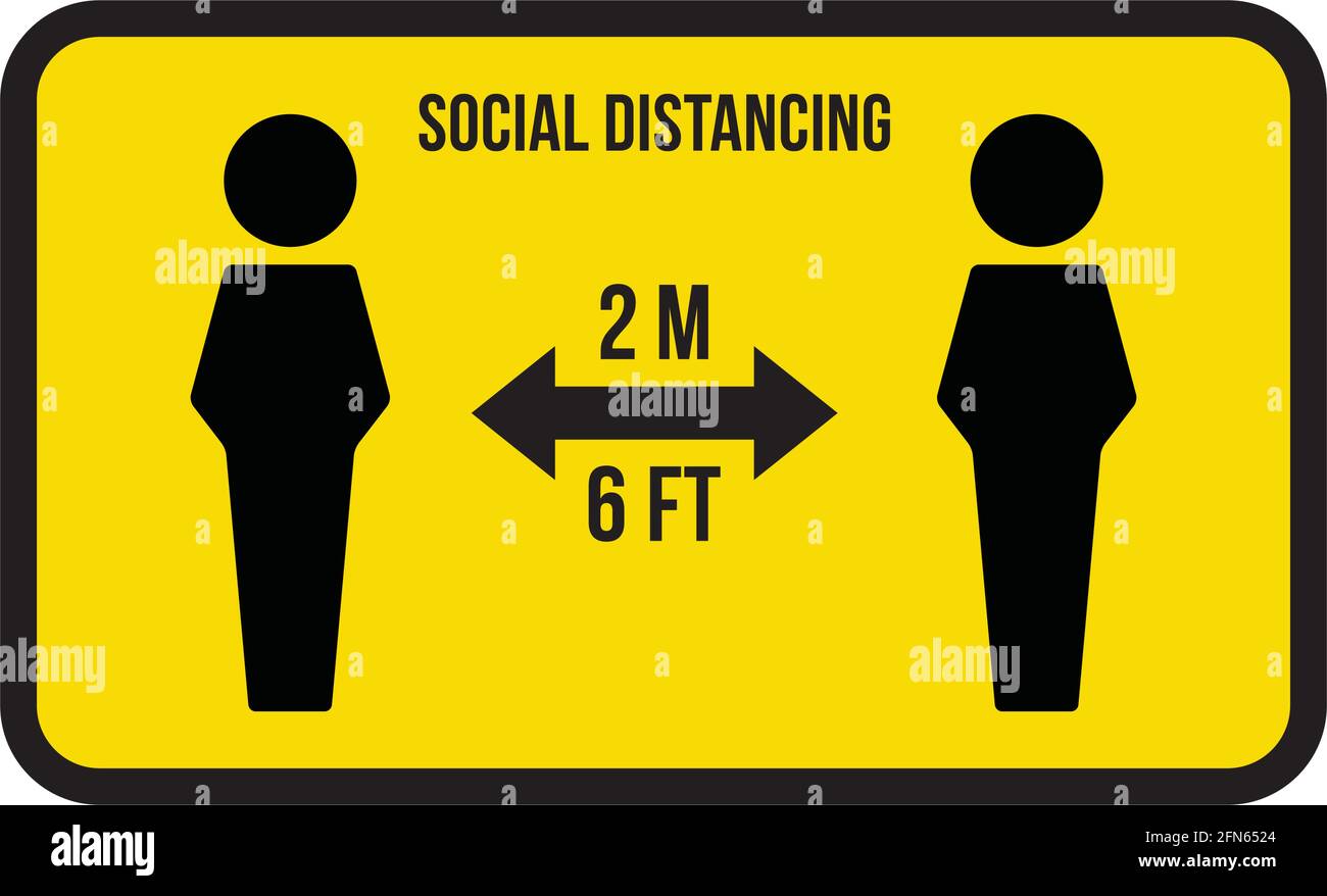 Social distancing icon symbol vector keep safe distance sign in a glyph ...
